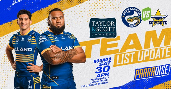 Team List Update - Eels v Cowboys, Round Eight | Eels