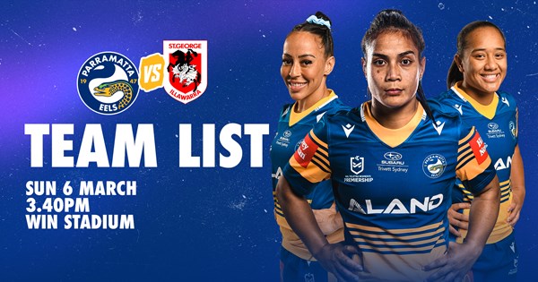 NRLW Team List - Dragons v Eels, Round Two | Eels
