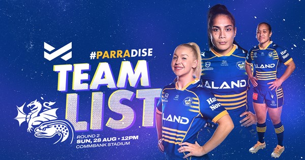 NRLW Team List - Round Two Eels v Dragons | Eels