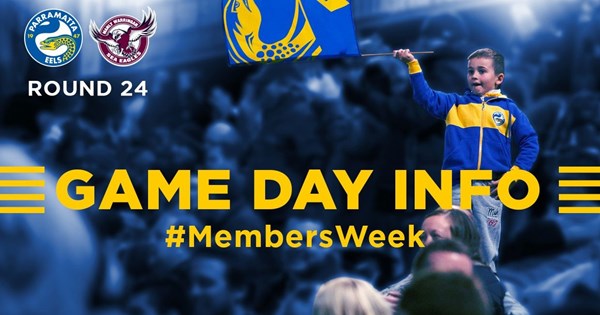 Game Day Info: Members Week | Eels