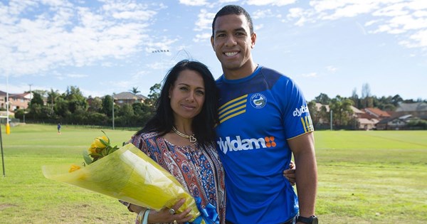 Brenda Hopoate and her son Will | Eels