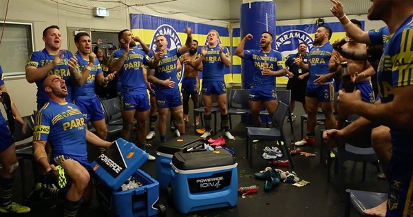 Eels sing Team Song after Rabbitohs victory | Eels
