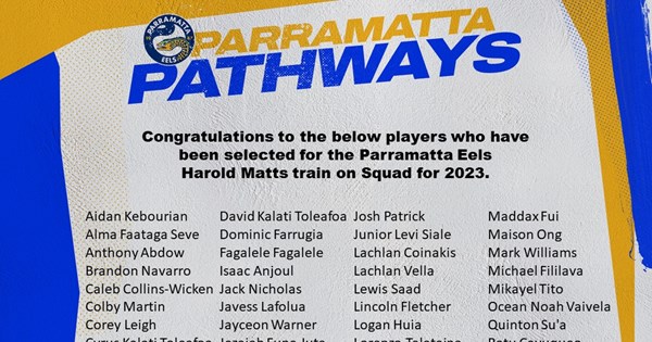 2023 Harold Matts train on squad announcement | Eels